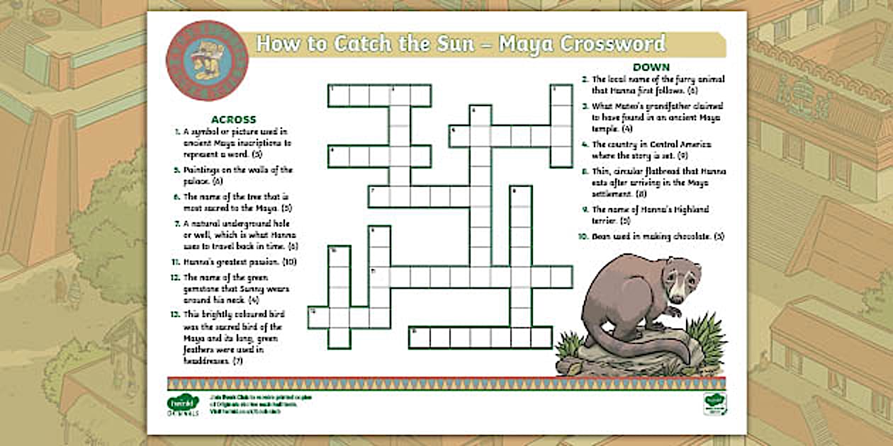 How to Catch the Sun' Maya Crossword | Twinkl Originals